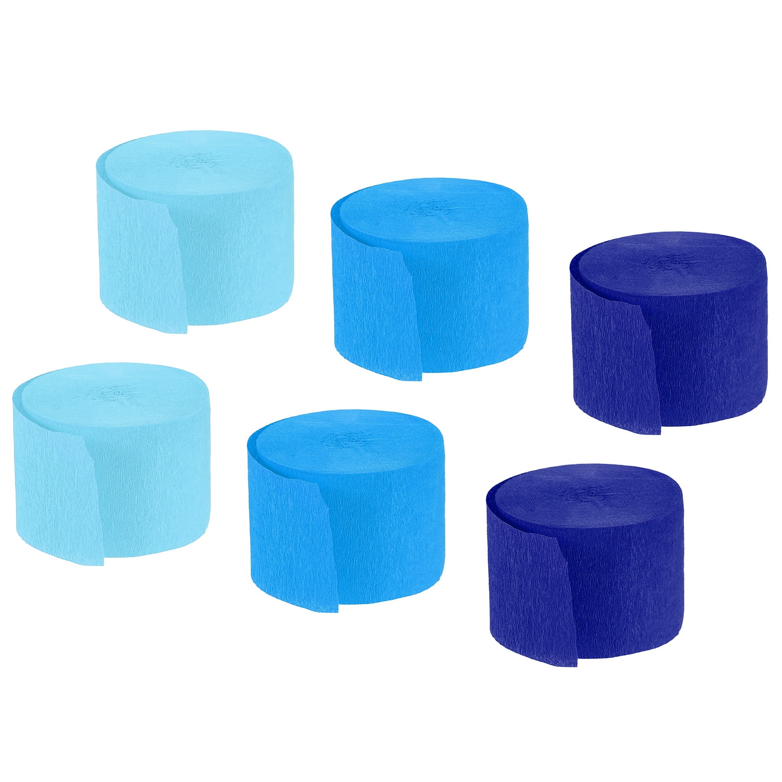 Crepe Paper Streamers 6 Rolls 72ft in 3 Colors for DIY Decorations(Sea ...
