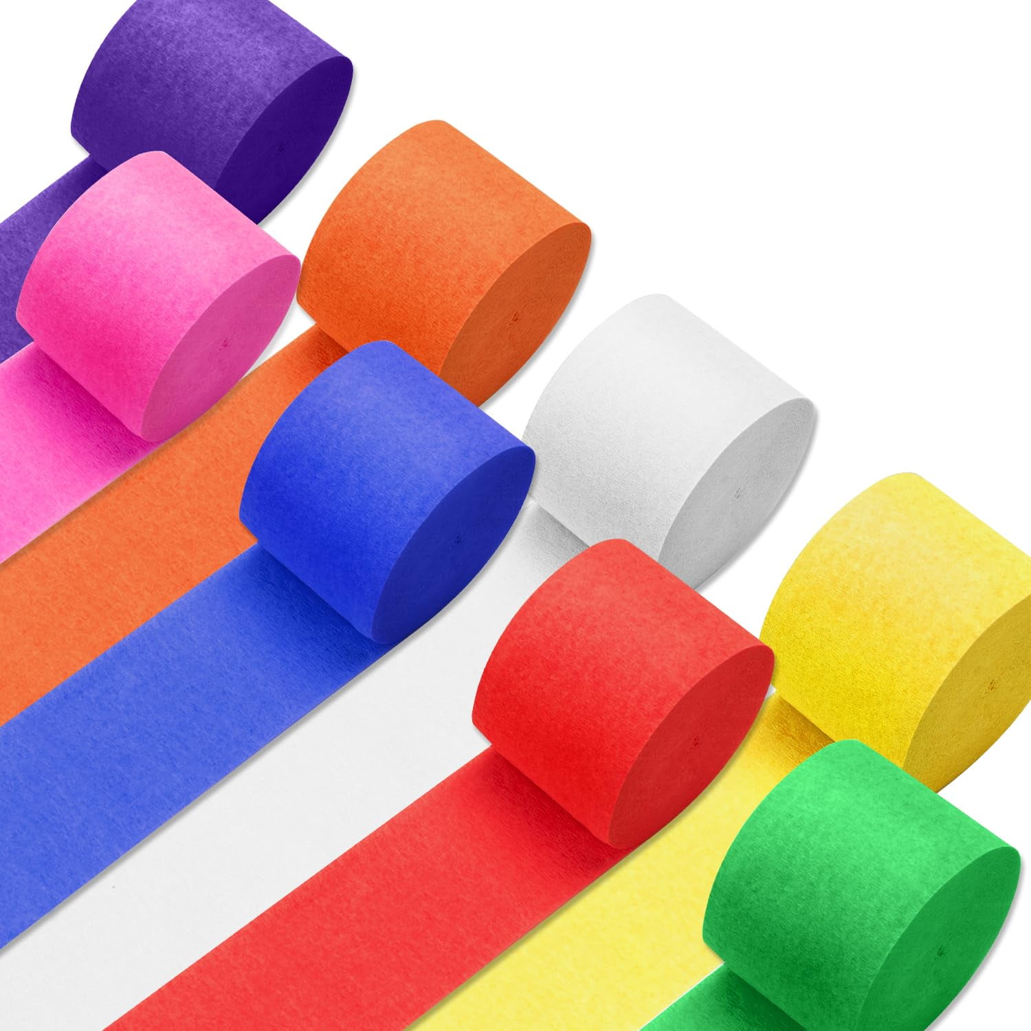 Crepe Paper Streamers 8 Rolls 656ft, Pack of Rainbow Assorted Colored ...