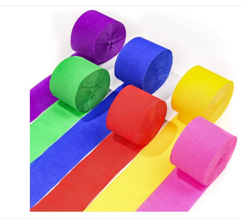 Crepe Paper Streamers, Pack of Party Streamers in 6 Pastel Colors for ...