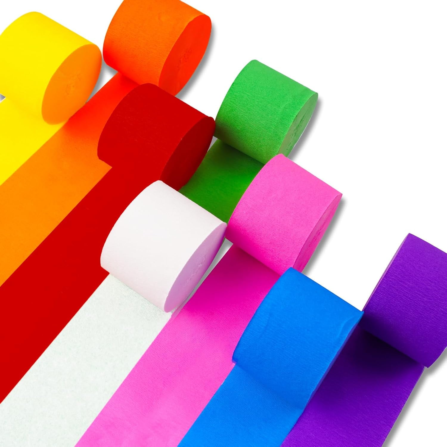 Crepe Paper Streamers Pack of Rainbow Colorful Crepe Paper Streamers ...
