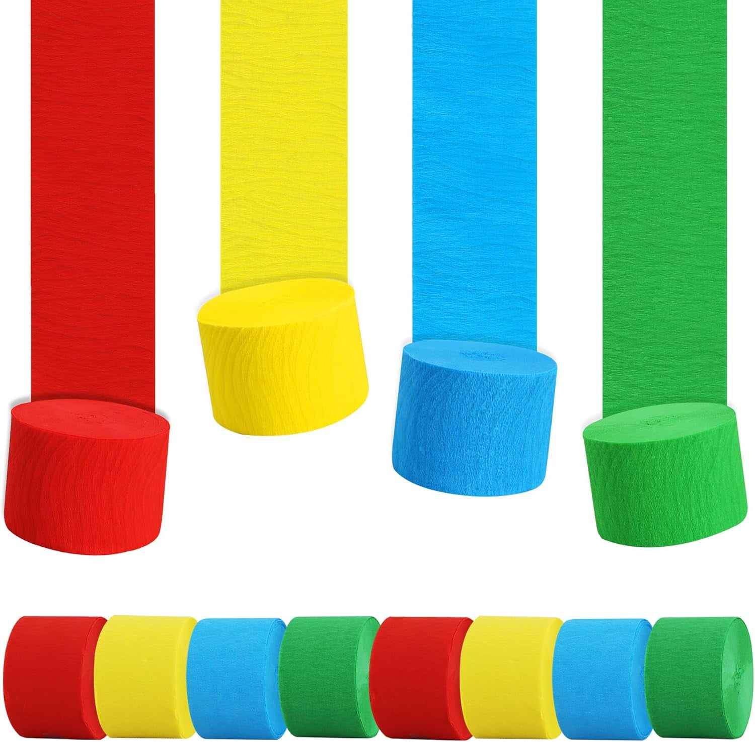 Crepe Paper Streamers Pack of Red Yellow Blue and Green Party ...