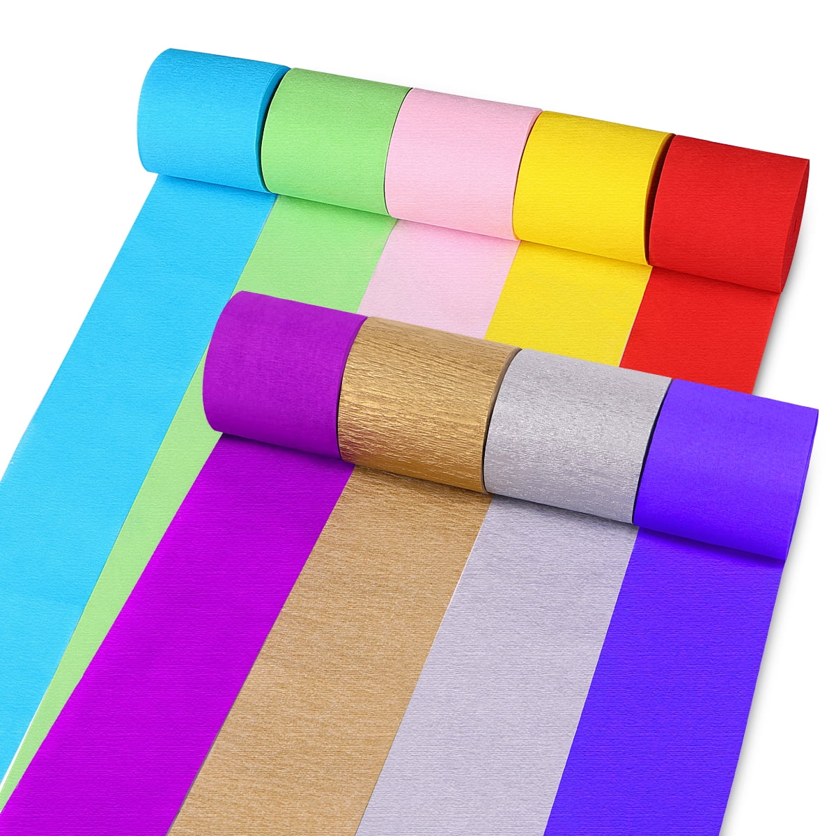 Crepe Paper Streamers Rolls, Assorted Color Streamers for Wedding Party ...