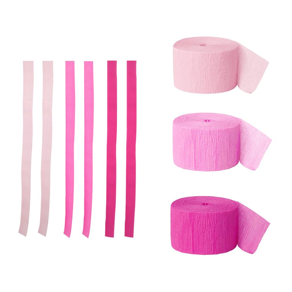 Crepe Paper StreamersTRDN 3 Rolls 216ft Rose Pink Pink Dusty Pink Party ...