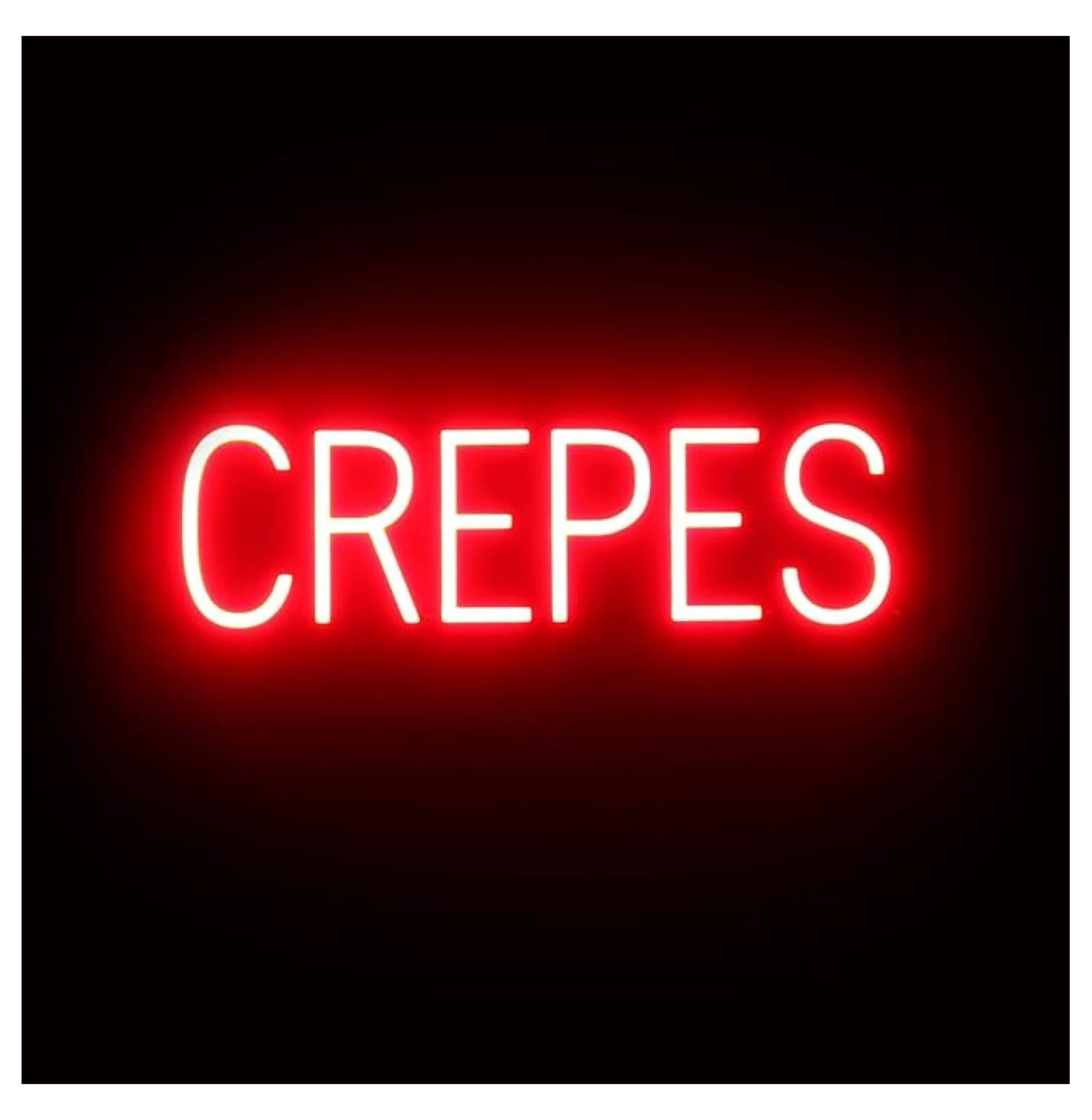 Crepe Shop Sign with LED Lights | 23.2" x 6.3" Restaurant Open Sign ...