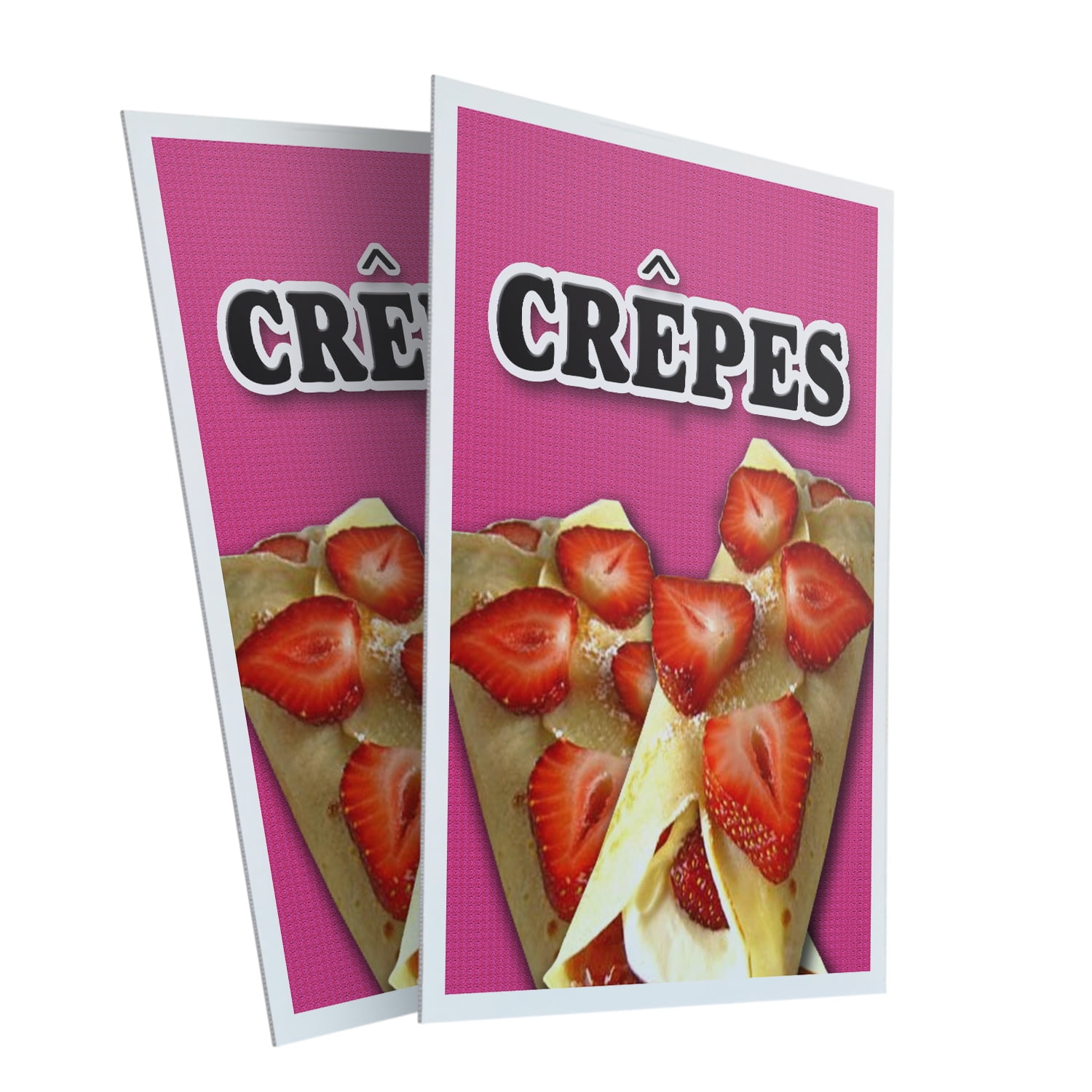 Crepes (2-PACK) 24" x 36" Plastic Signs | Sign Insert 4mm Corrugated ...