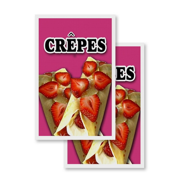 Crepes (2-PACK) 24" x 36" Vinyl Decals | Sign Insert Peel & Stick ...