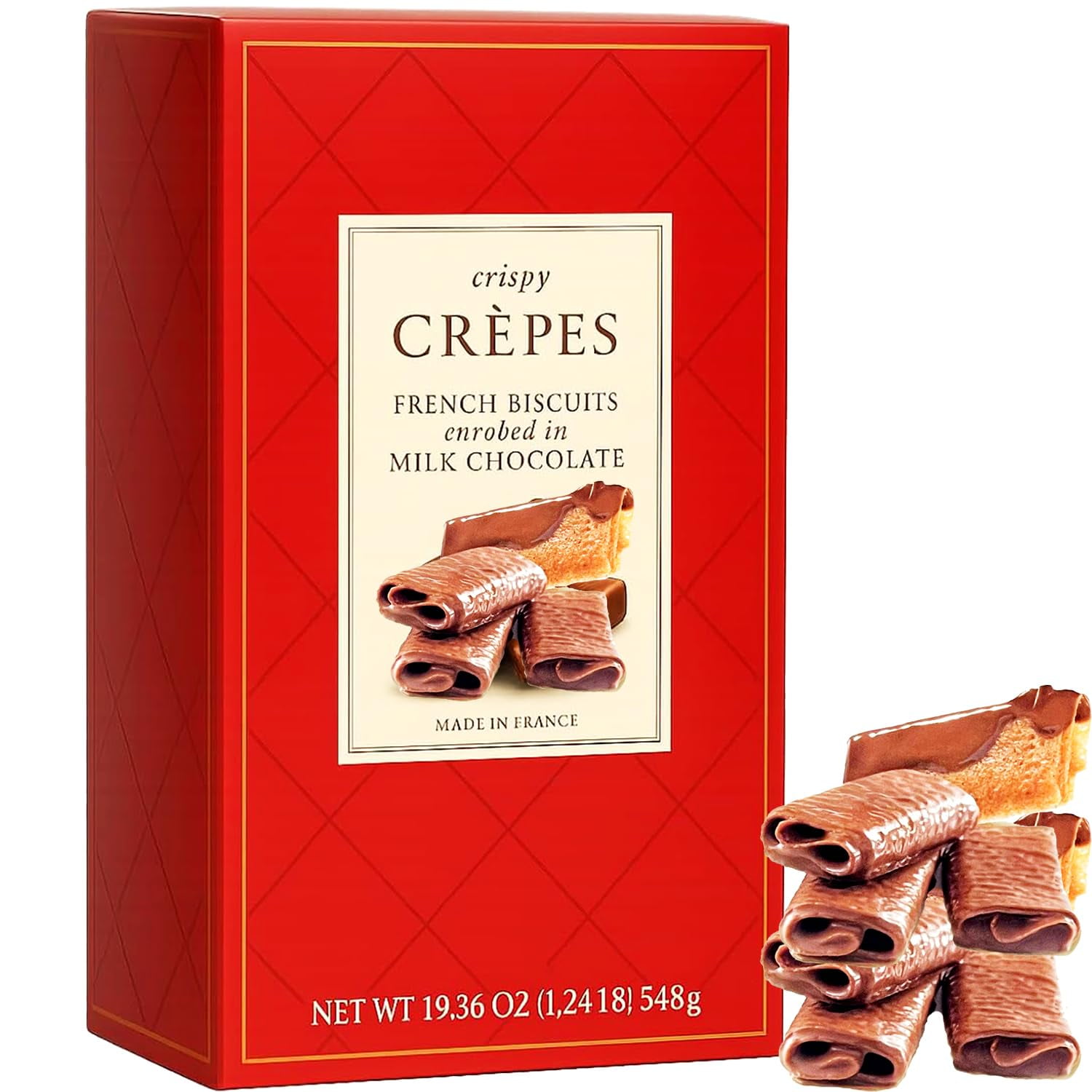 Crepes French Biscuit Gift Box Milk Chocolate Covered Crispy Crepe ...