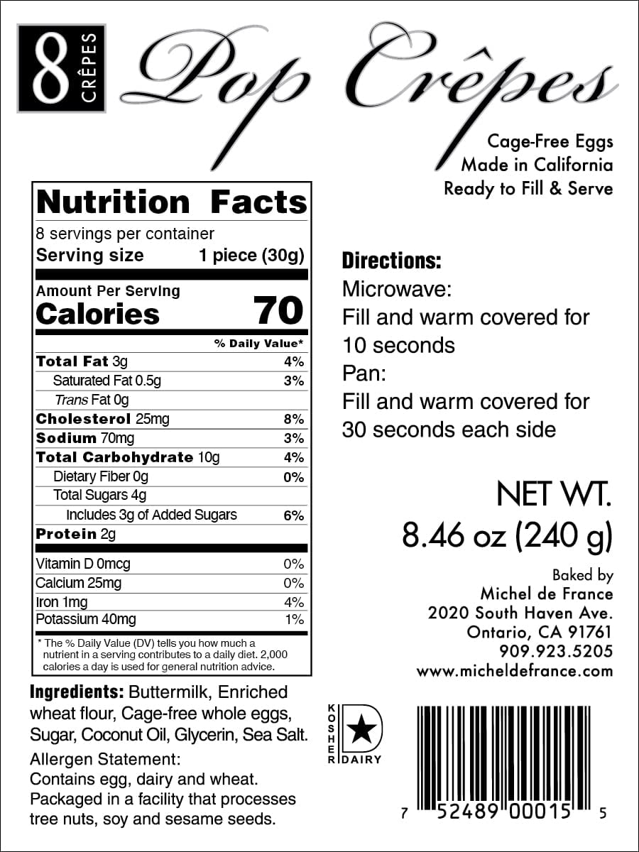 Crepes (Pack of 8), NEW PRESENTATION-Same Taste. Made in California ...