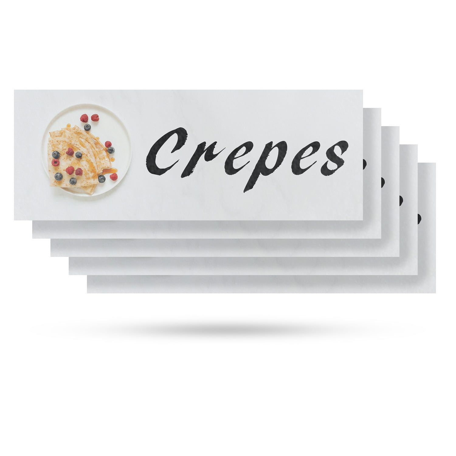 Crepes Vinyl Decal 5 Pack of 24 Inch x 9 Inch Weatherproof Heavy-Duty ...