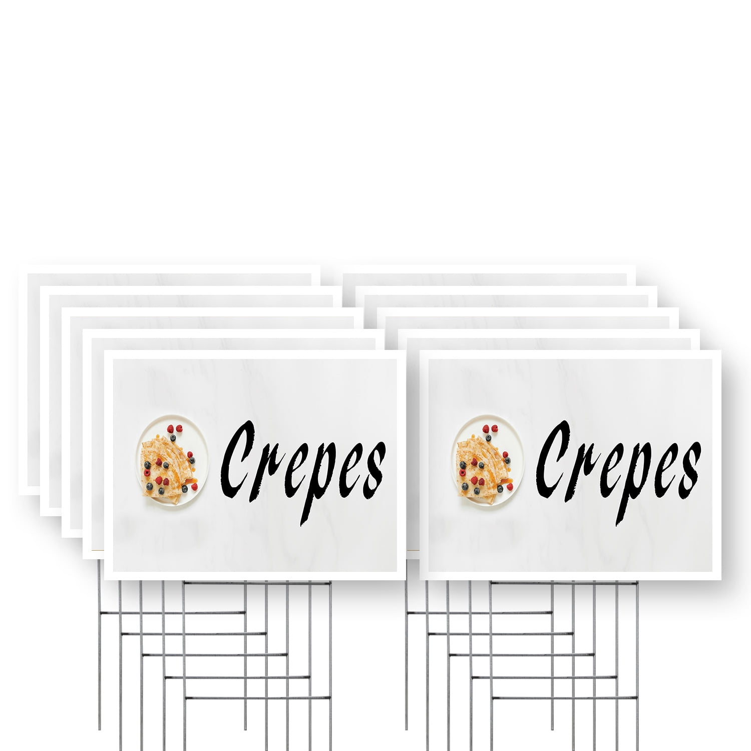 Crepes Yard Sign 10 Pack of 12 Inch x 16 Inch Double Sided Weatherproof ...