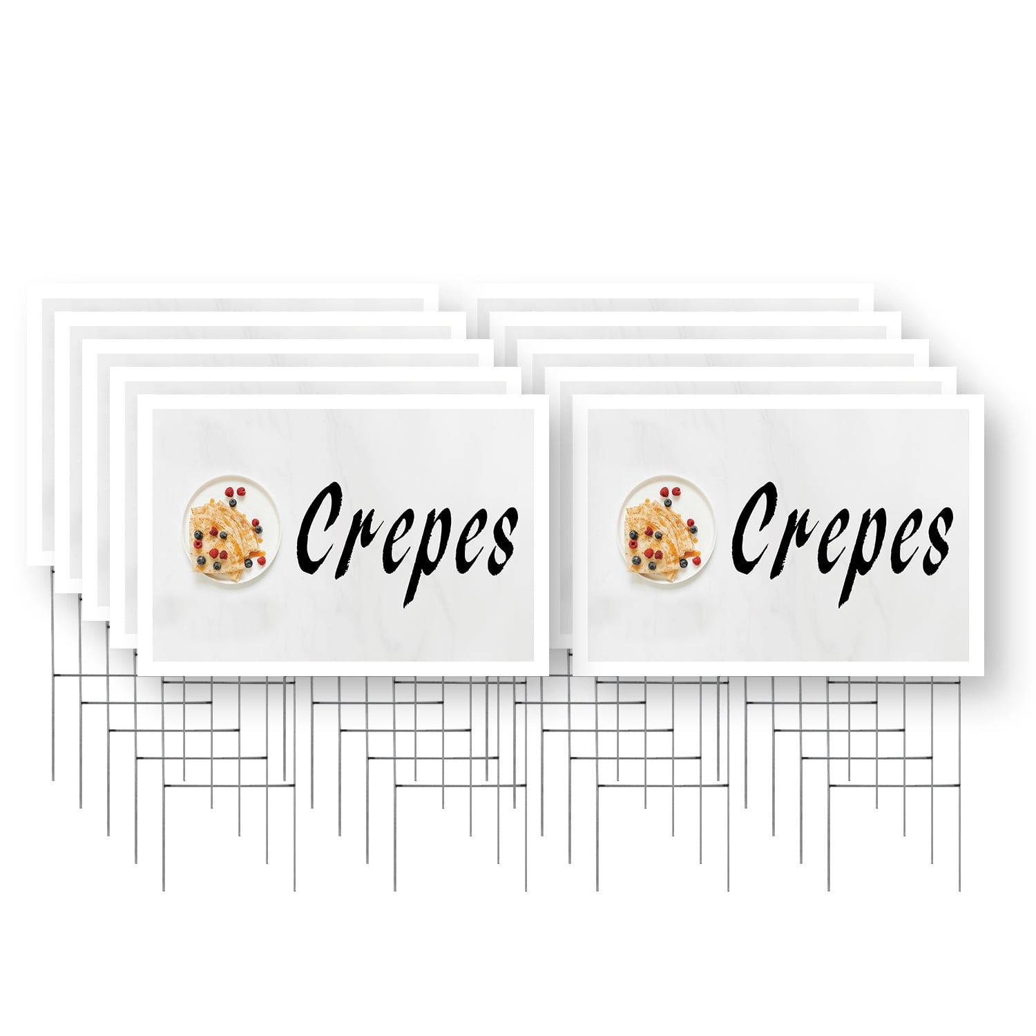 Crepes Yard Sign 10 Pack of 24 Inch x 36 Inch Double Sided Weatherproof ...