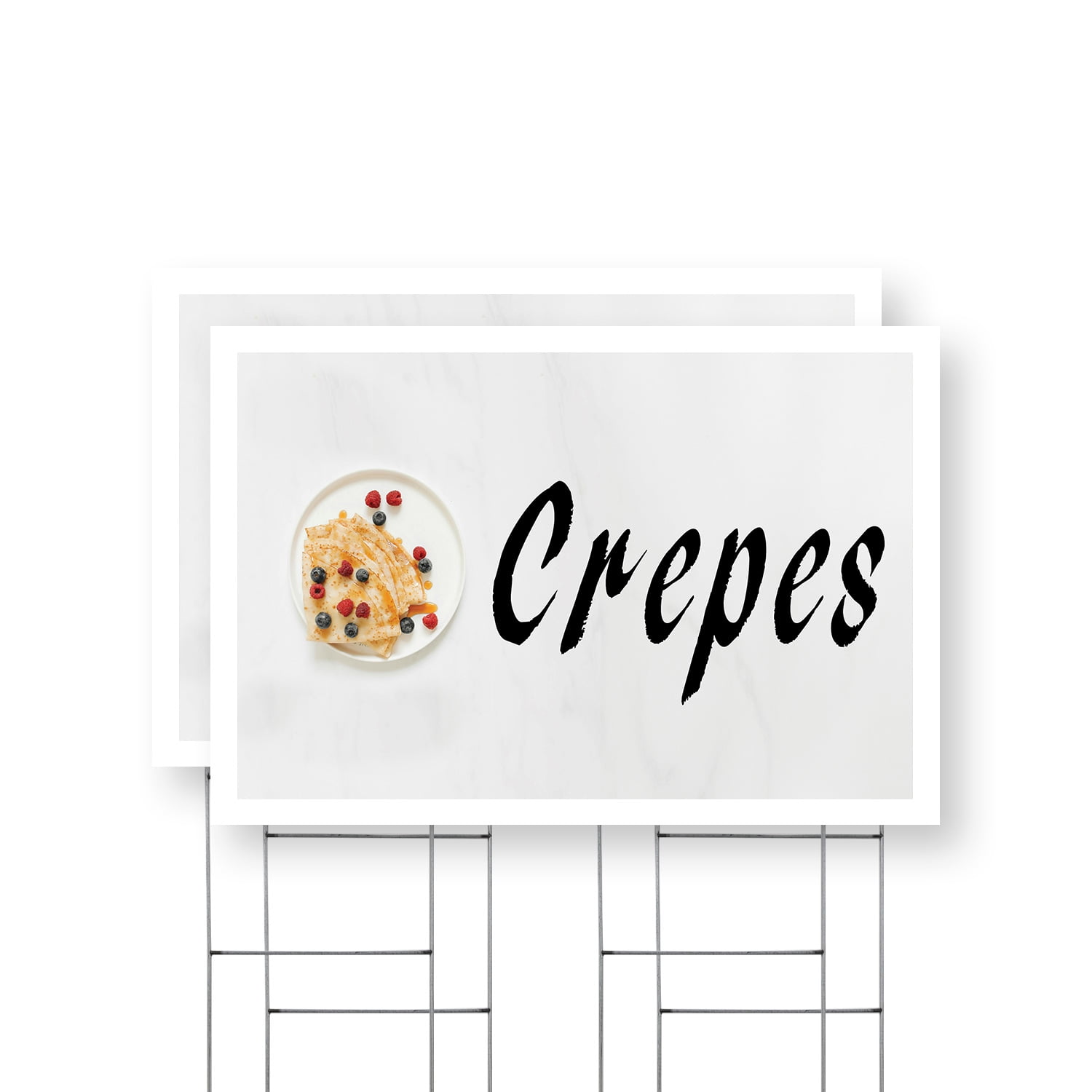 Crepes Yard Sign 2 Pack of 24 Inch x 36 Inch Double Sided Weatherproof ...
