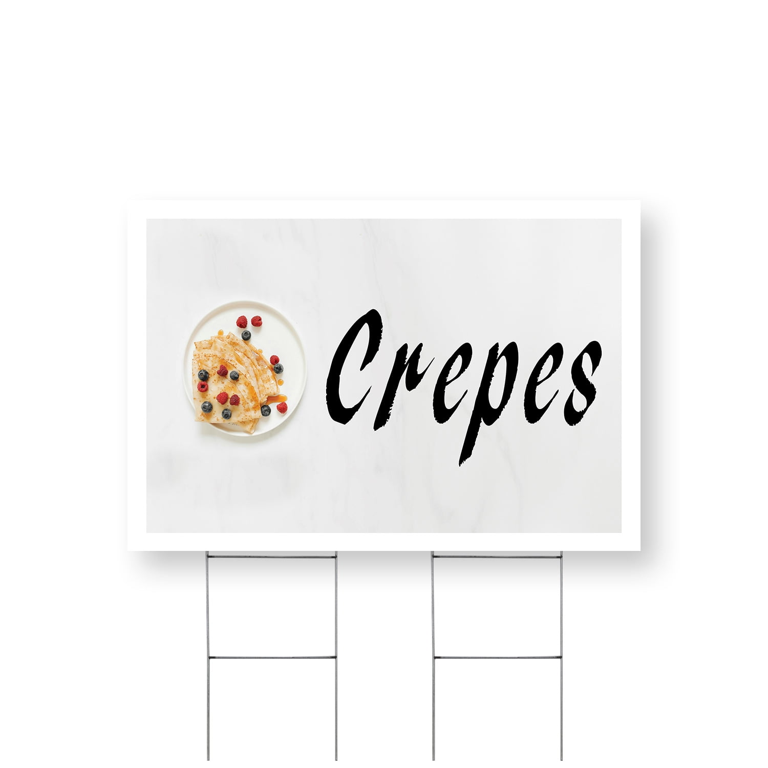 Crepes Yard Sign 24 Inch x 36 Inch Single Sided Weatherproof Heavy-Duty ...