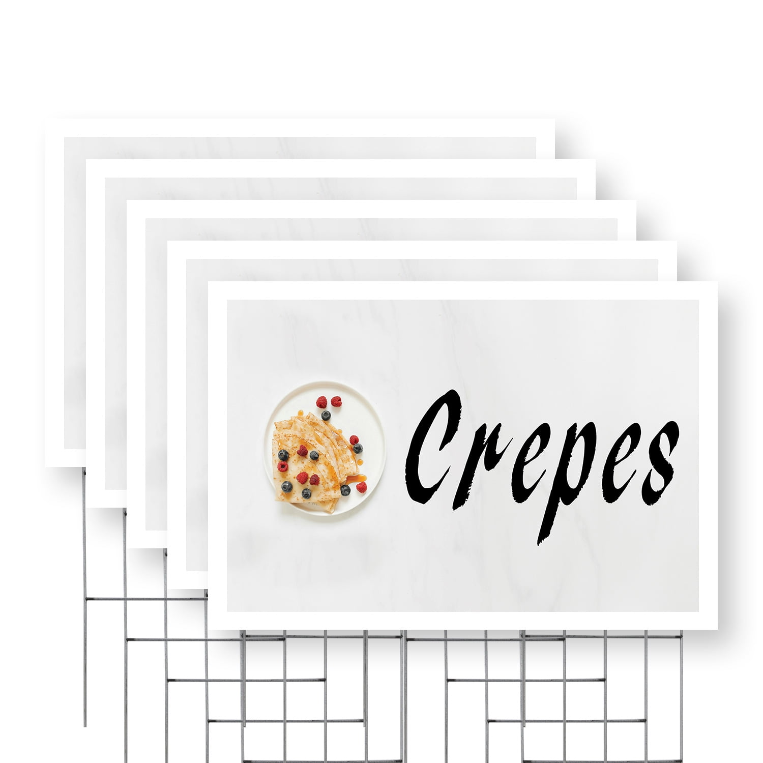 Crepes Yard Sign 5 Pack of 24 Inch x 36 Inch Double Sided Weatherproof ...