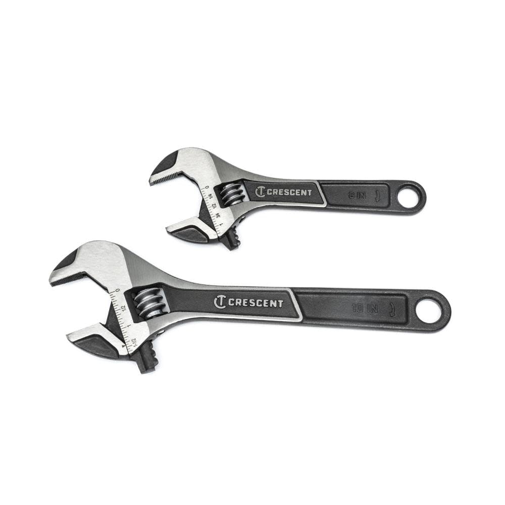 Crescent 2 Piece Adjustable Wrench Set, 6 In and 10 In Wide Jaw ...