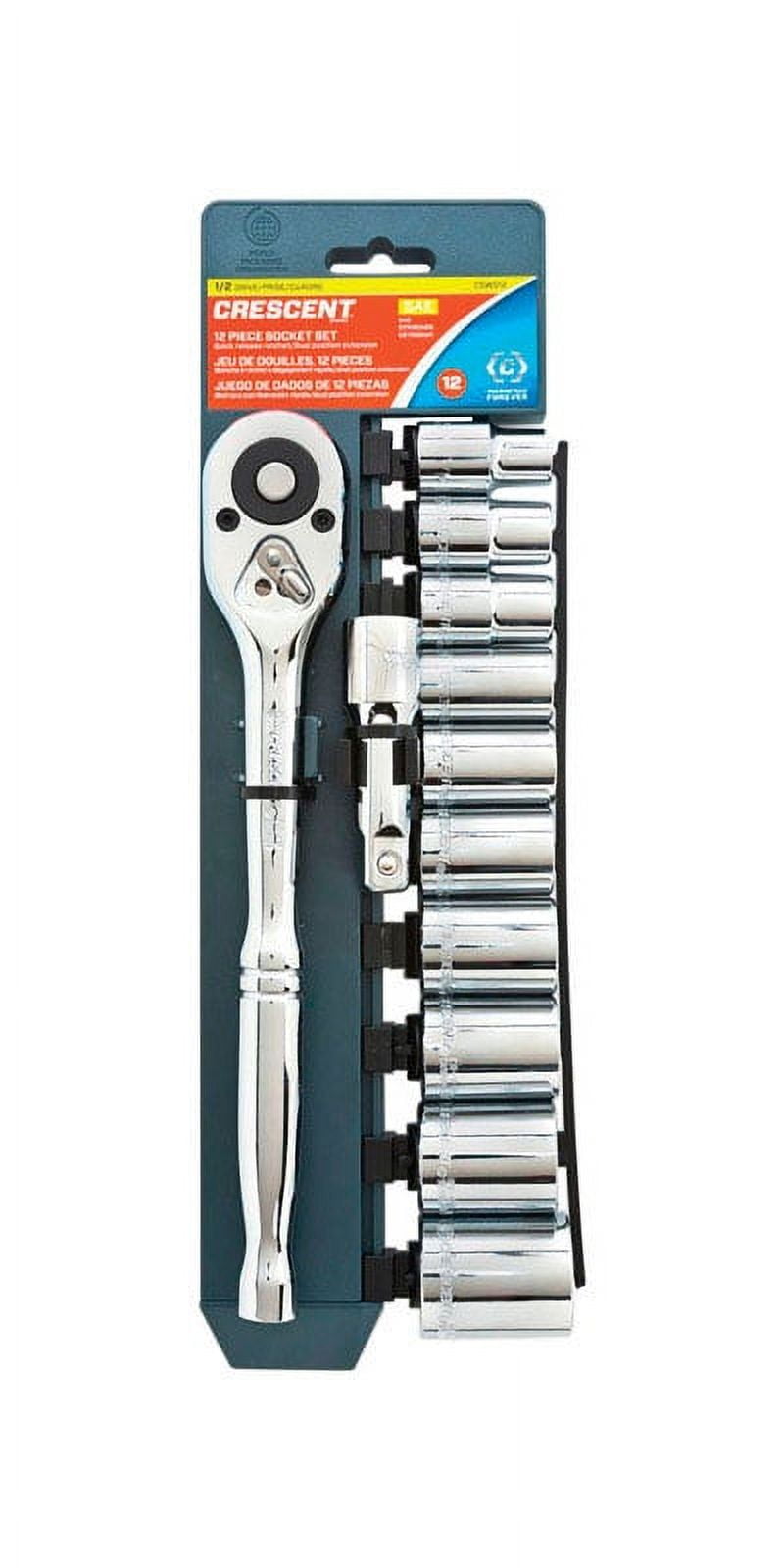 Crescent Assorted Sizes x 1/2 in. drive SAE 12 Point Socket Wrench Set ...