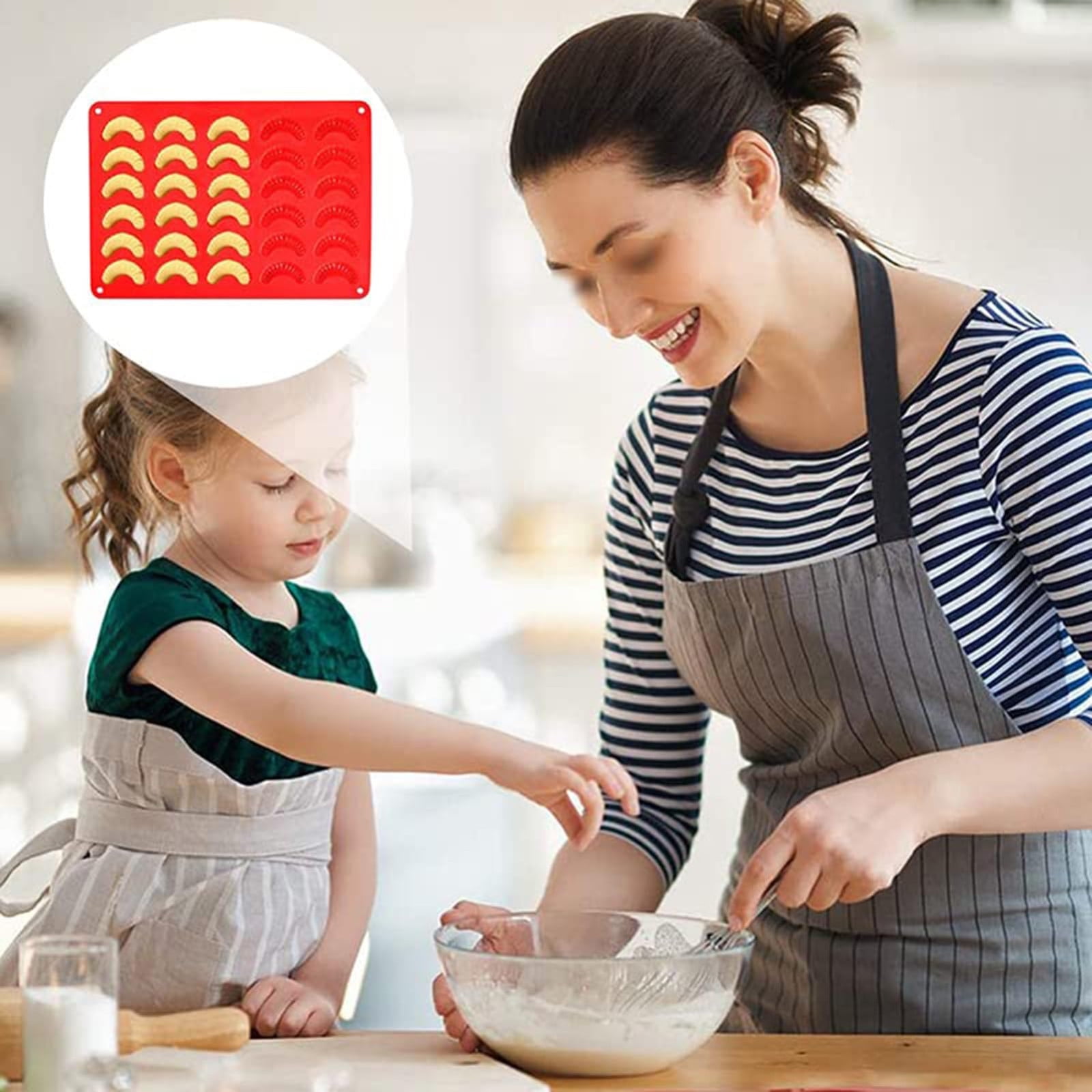 Crescent Baking Mold Tray | 30 Cavities Flexible Nonstick Chocolate ...