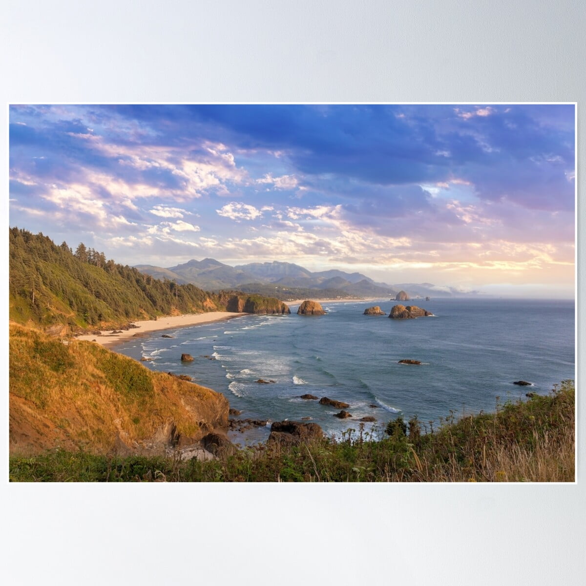 Crescent Beach At Oregon Coast Poster Wall Art, Modern Wall Decor For ...