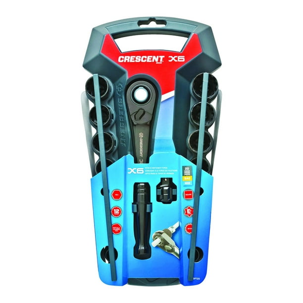 Crescent CX6PT20 20-Piece X6 Pass-Through Ratchet and Sockets - Walmart.com