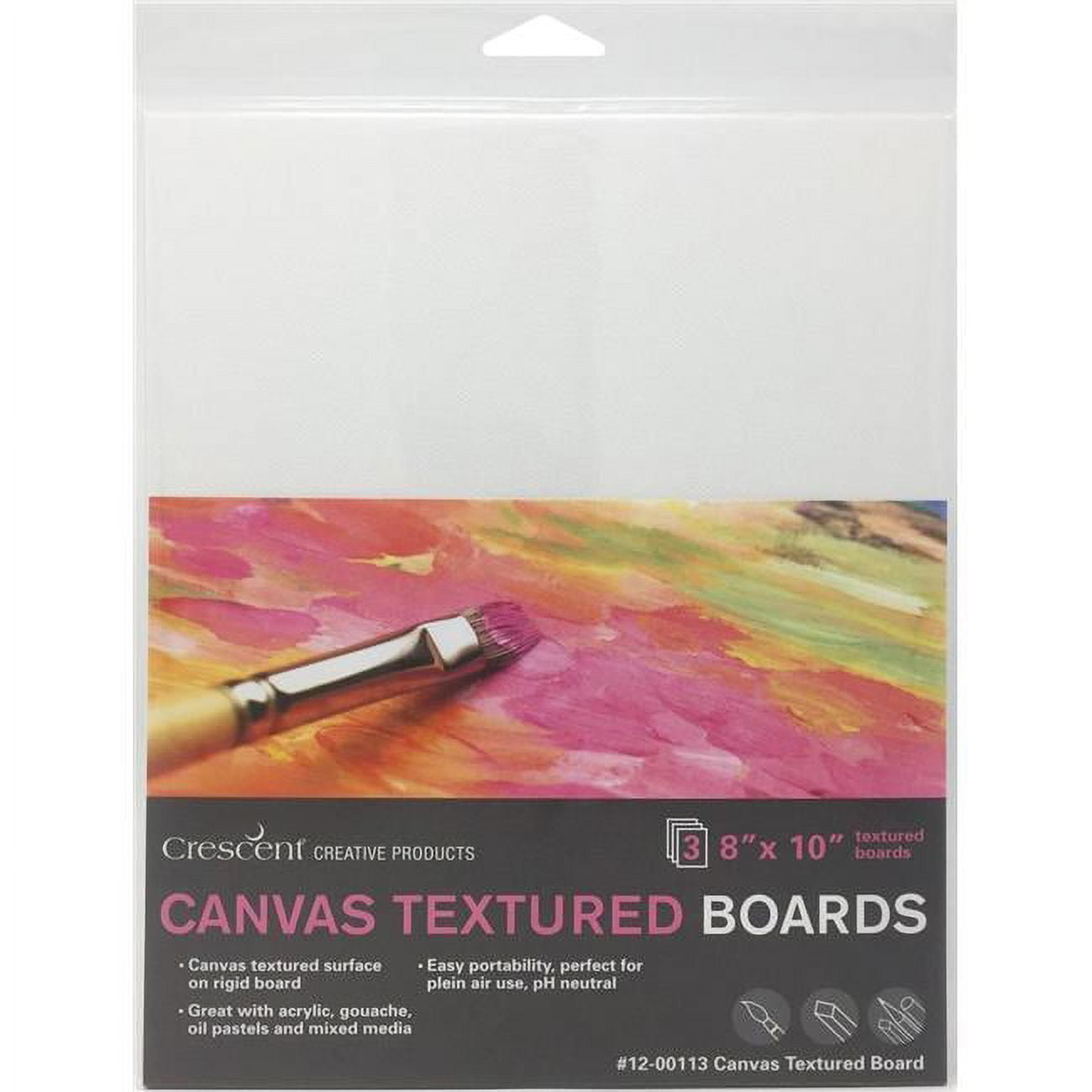 Crescent Cardboard 1130810 8 x 10 in. Canvas Board, White - Pack of 3 ...