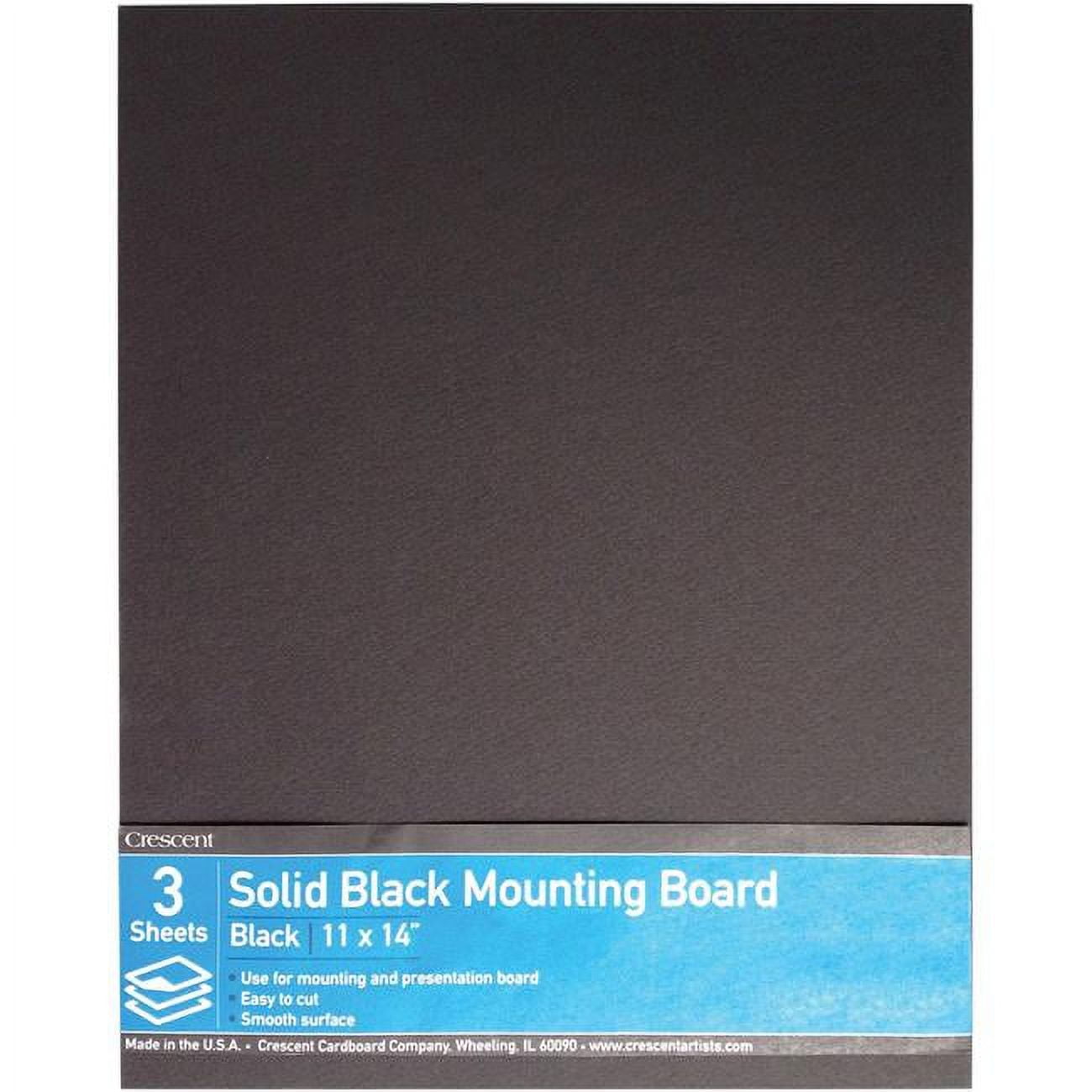 Crescent Cardboard 8-1114 Solid Black Mounting Board Value Pack, 11 x ...