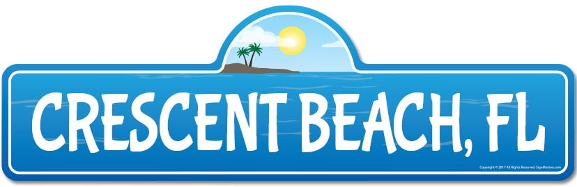 Crescent FL Florida Beach Street Sign | Indoor/Outdoor | Surfer Ocean ...