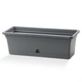 Crescent Garden In/Outdoor Emma Rectangular Plastic Flower Pot Charcoal ...