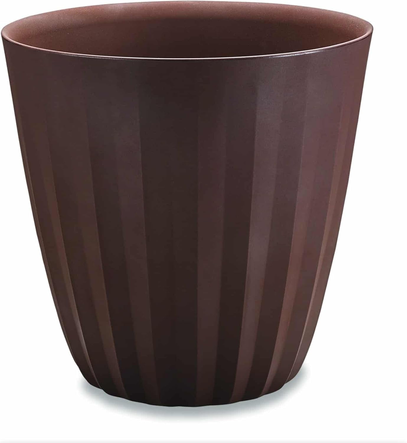 Crescent Garden Pleat Planter, Large Outdoor/Indoor Pot 19-Inch (Bark ...