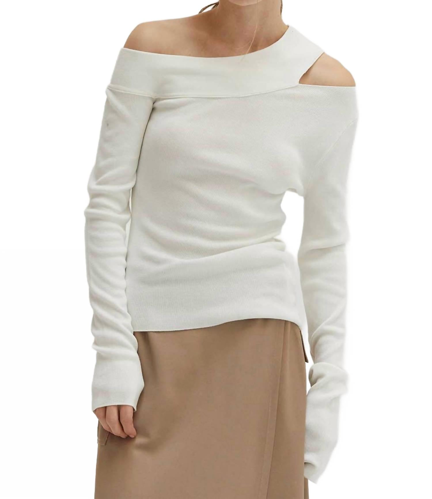 Crescent Ingrid One Shoulder Rib Top - Walmart.com