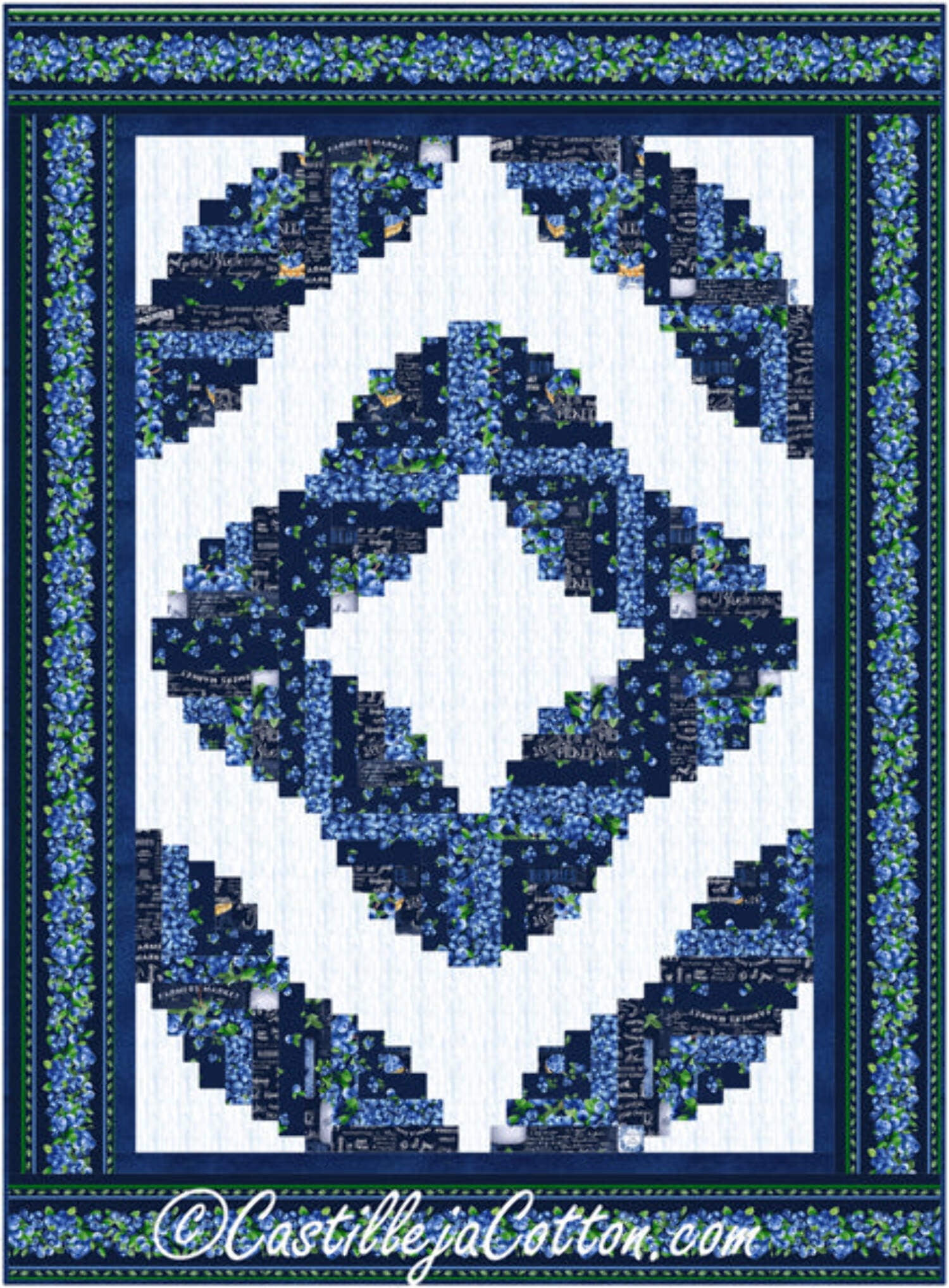 Crescent Log Cabin Blueberry Quilt Pattern - Walmart.com