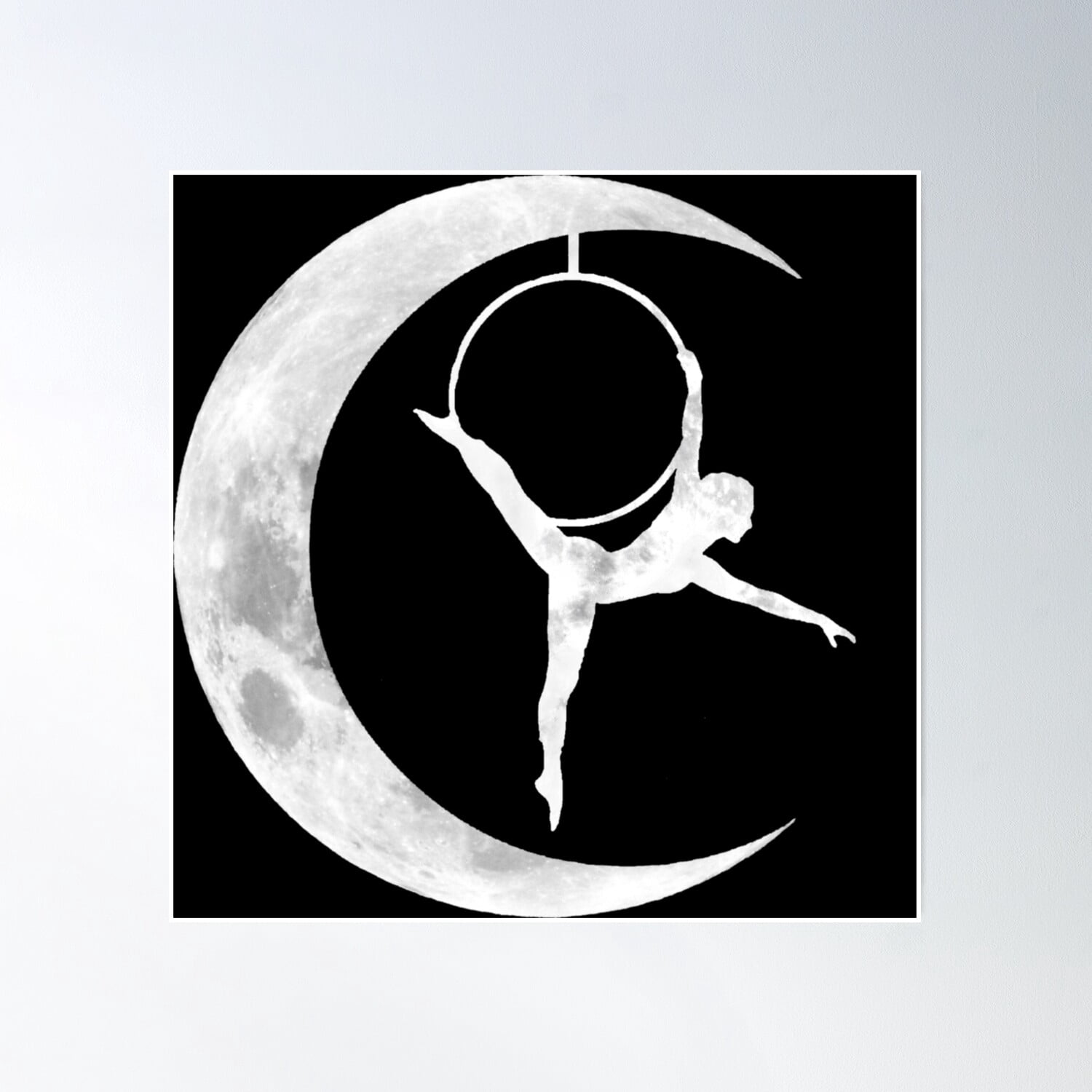 Crescent Moon Aerial Hoop Poster Wall Art, Modern Wall Decor, 30x30 ...