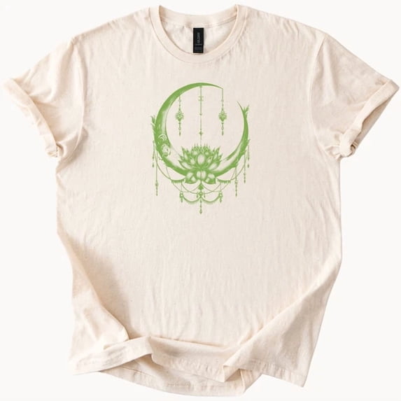 Crescent Moon And Lotus Flower Shirt Boho Celestial Nature Graphic Tee ...