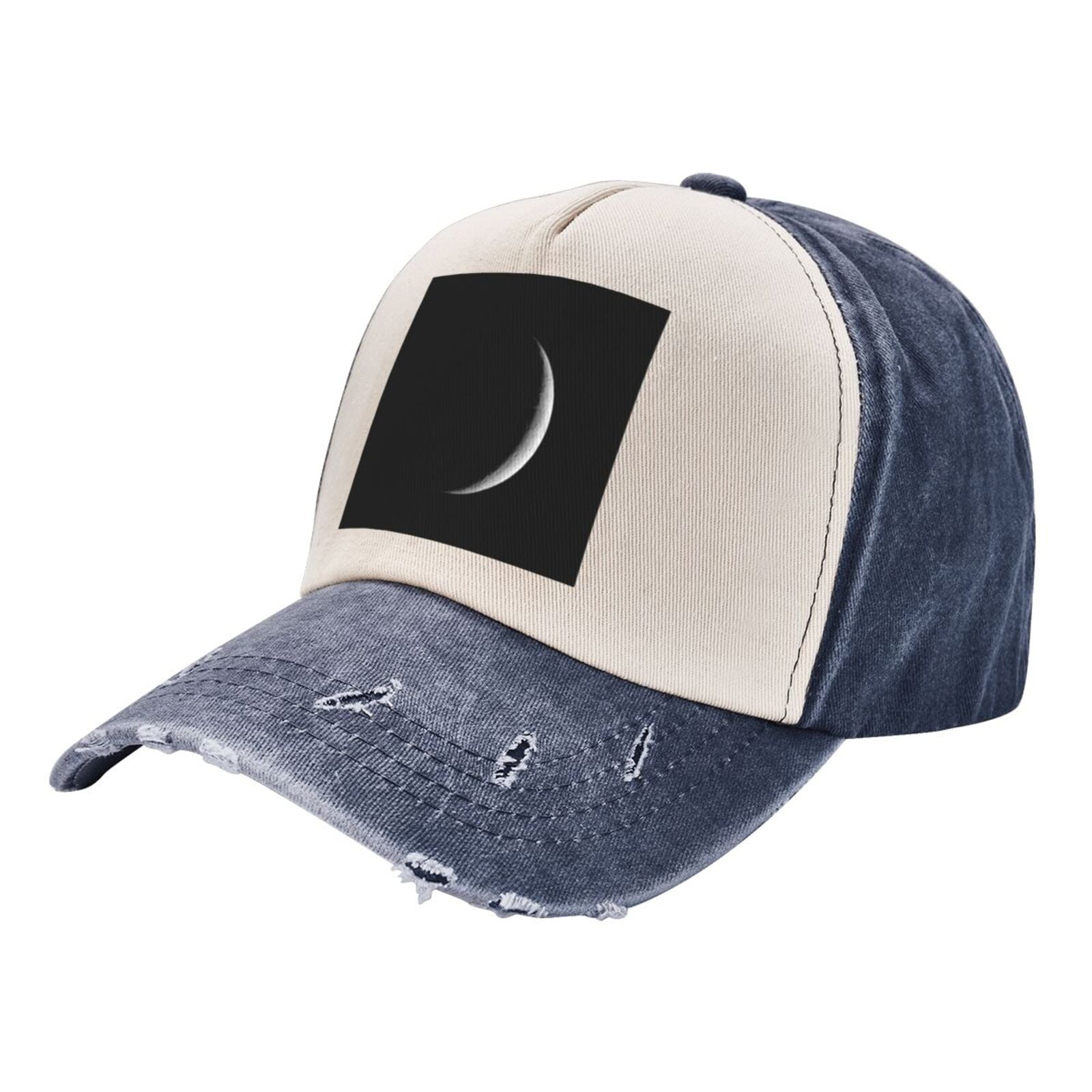 Crescent Moon Distressed Baseball Cap Dad Hats for Men Women Vintage ...