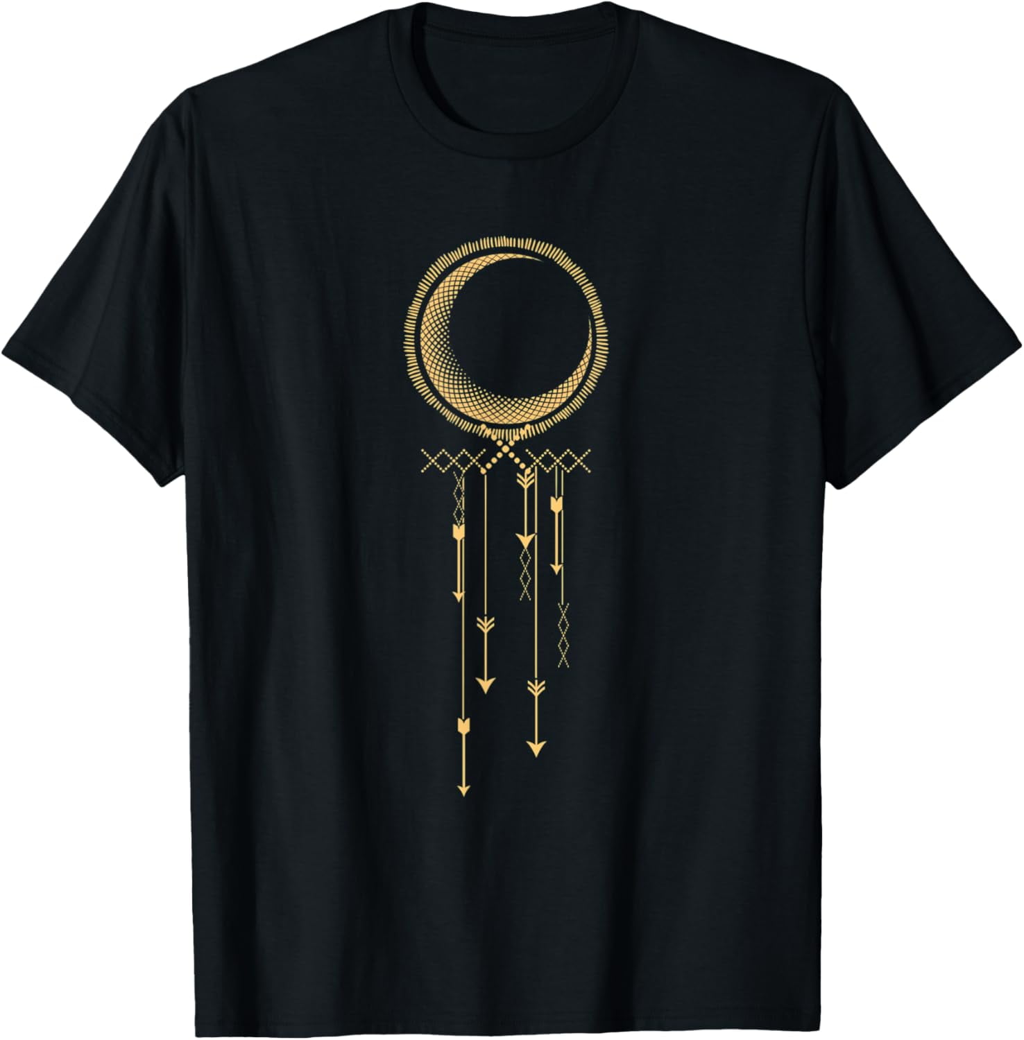 Crescent Moon Dreamcatcher Arrows Boho Minimal Art Artist T-Shirt ...
