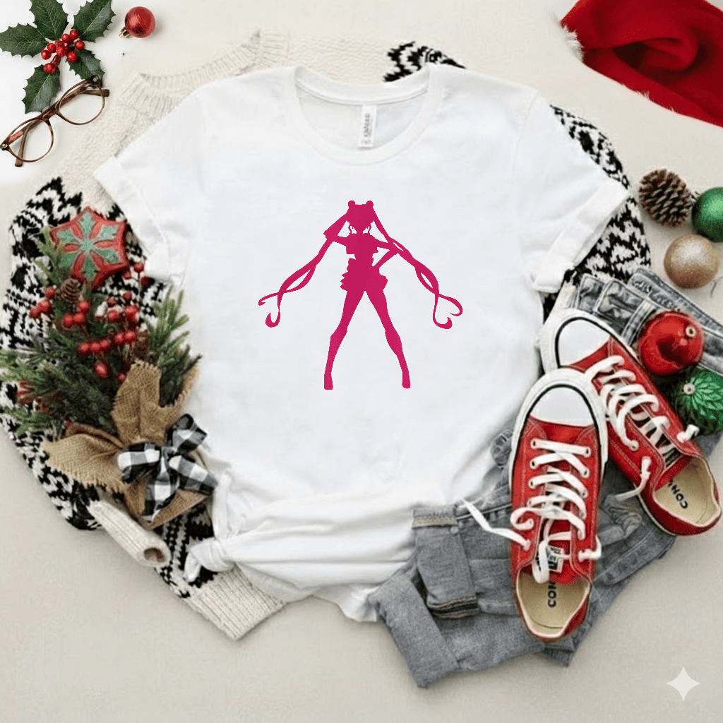 Crescent Moon Planet Anime Girl Astronomy Cosmic Art Unisex T-Shirt ...