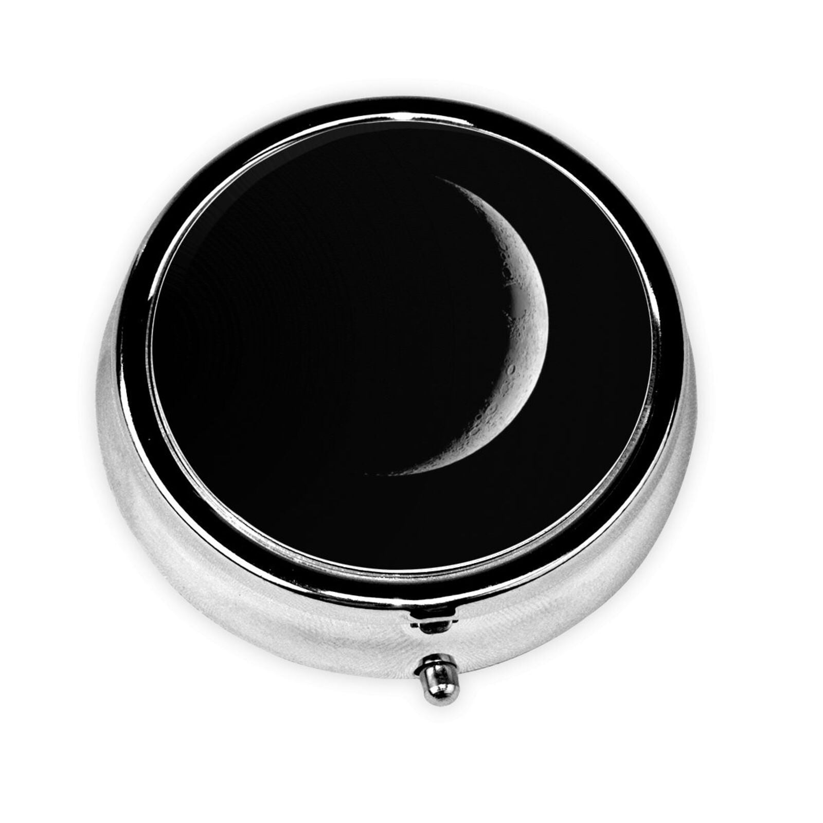 Crescent Moon Round Portable Pill Box Organizer Vitamin Containers ...