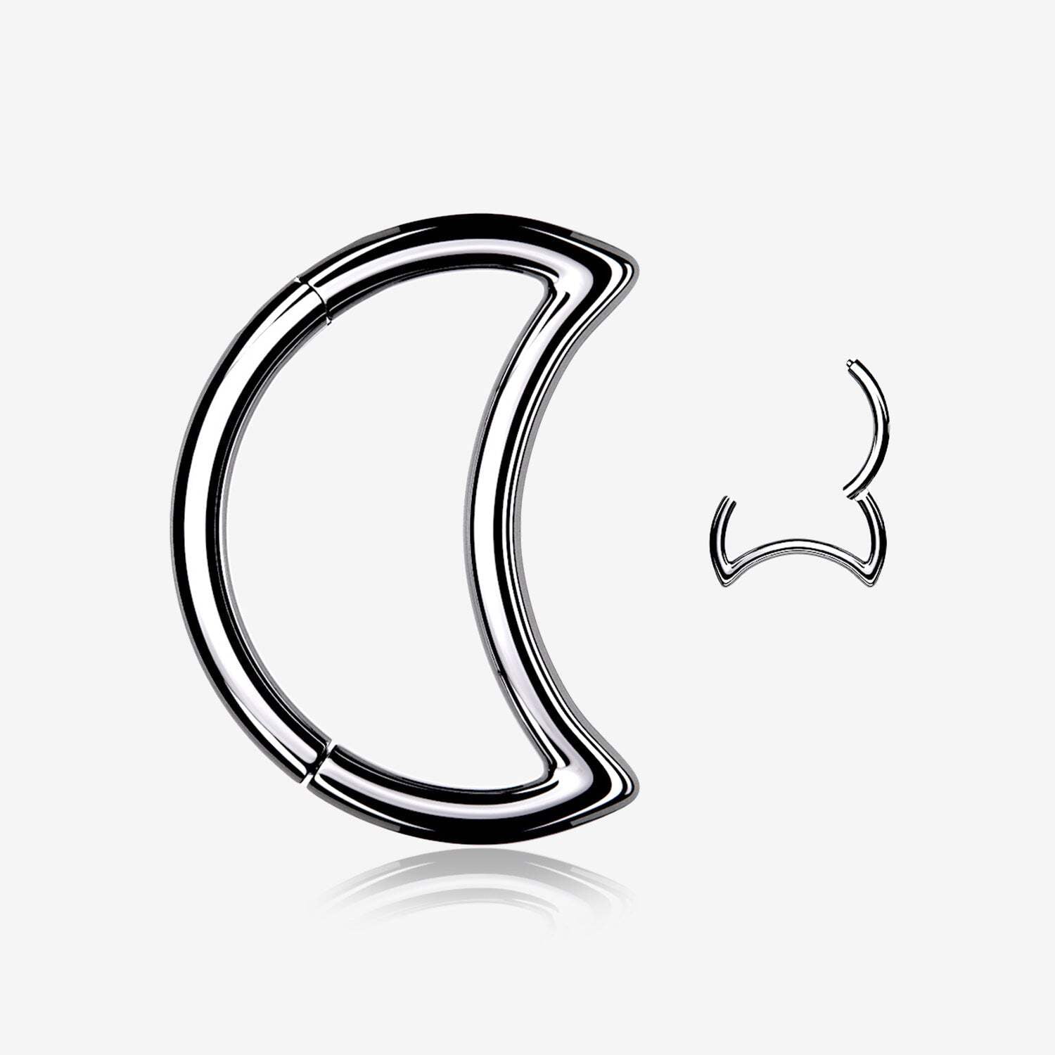 Crescent Moon Seamless Clicker Hoop Ring - Walmart.com