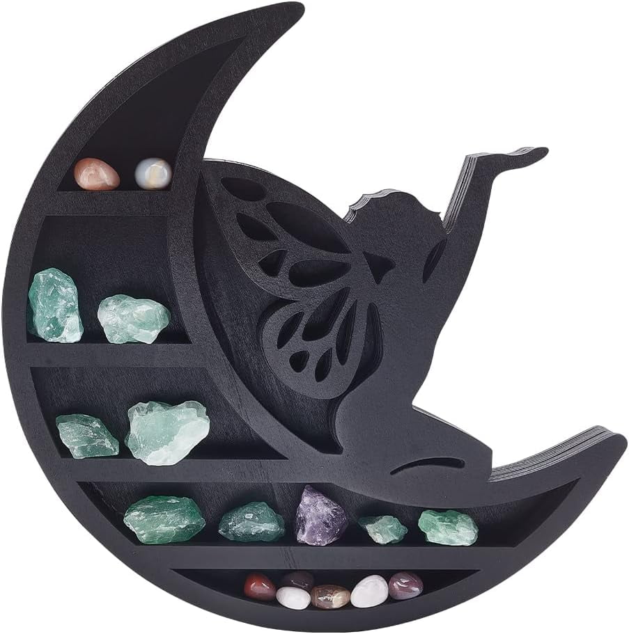 Crescent Moon Shelf Crystal Shelf Display Wall Mounted Rack Decor ...
