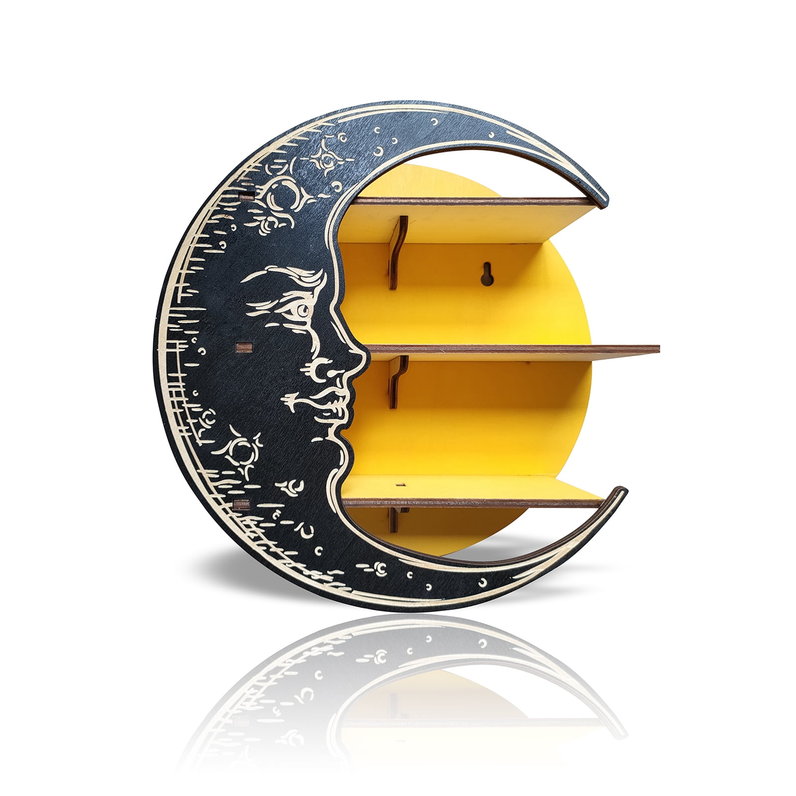 Crescent Moon Shelf for Crystals Stone Essential Oil Small Plant and ...