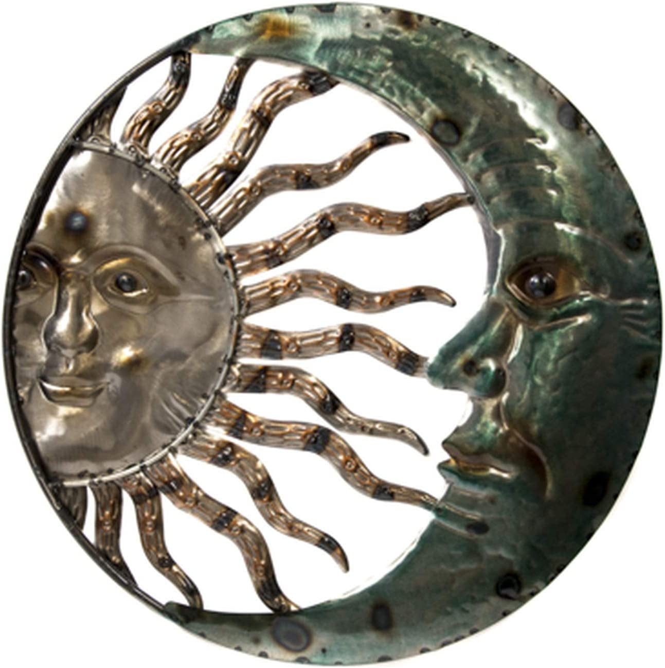 Crescent Moon Sun Wall Plaque - Indoor Outdoor Garden Wall Hanging - 20 ...