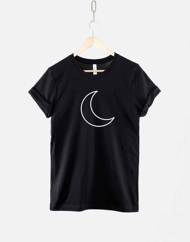 Crescent Moon T-Shirt - Gothic Moon T-Shirt - Half Moon Shirt - Moon ...