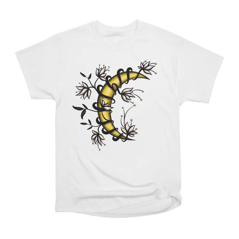 Crescent Moon Wrapped In Flowers Tattoo Style T-Shirt Tee Gift For Him ...