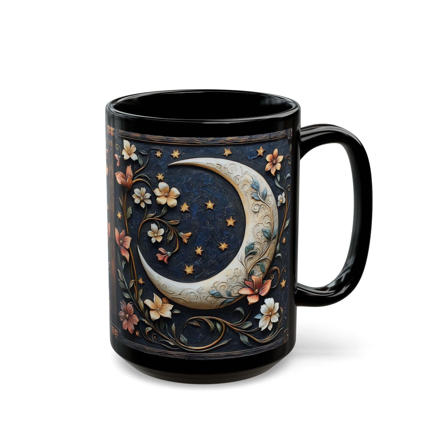 Crescent Moon and Stars Mug Celestial Victorian Cottagecore Ceramic Cup ...