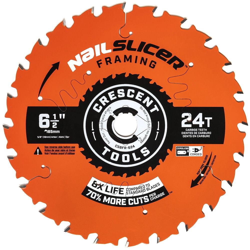 Crescent Nail Slicer Circular Saw Framing Blade 6 1/2In X 24T - Walmart.com