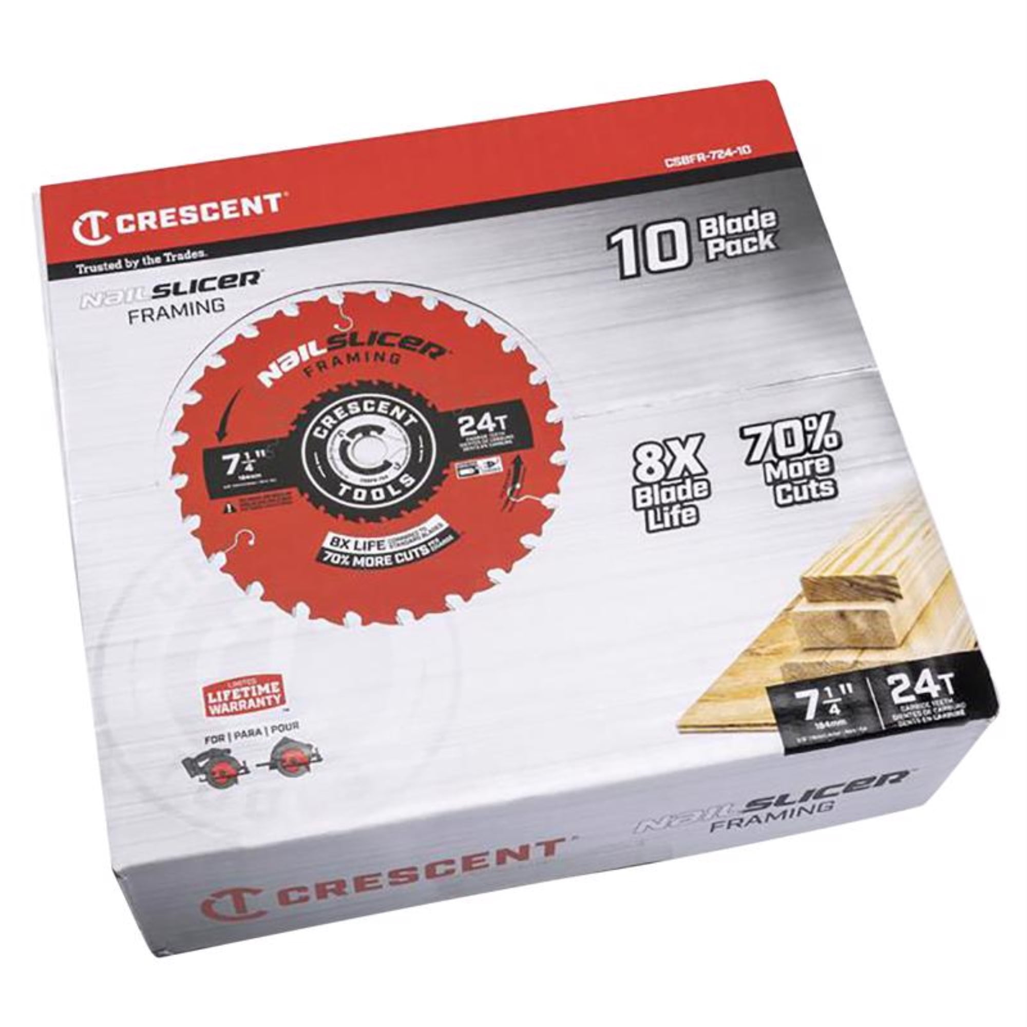 Crescent NailSlicer 7-1/4 in. Carbide Circular Saw Blade - Laser Wood ...