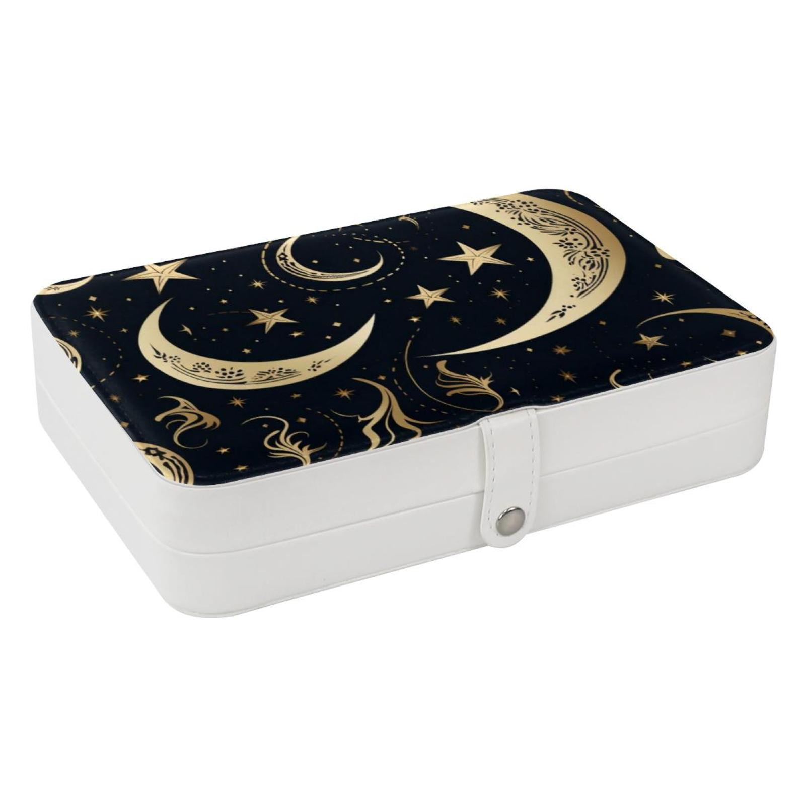 Crescent Portable PU Leather Earring Holder with Removable Compartment ...