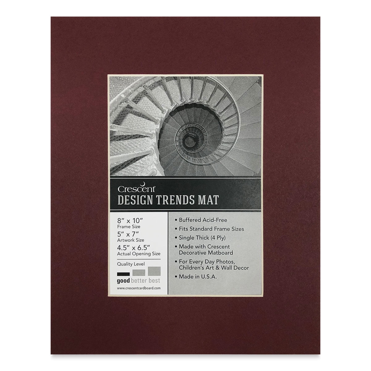 Crescent Pre-Cut Mat - Maroon, 8" x 10" (4-1/2" x 6-1/2" Opening ...
