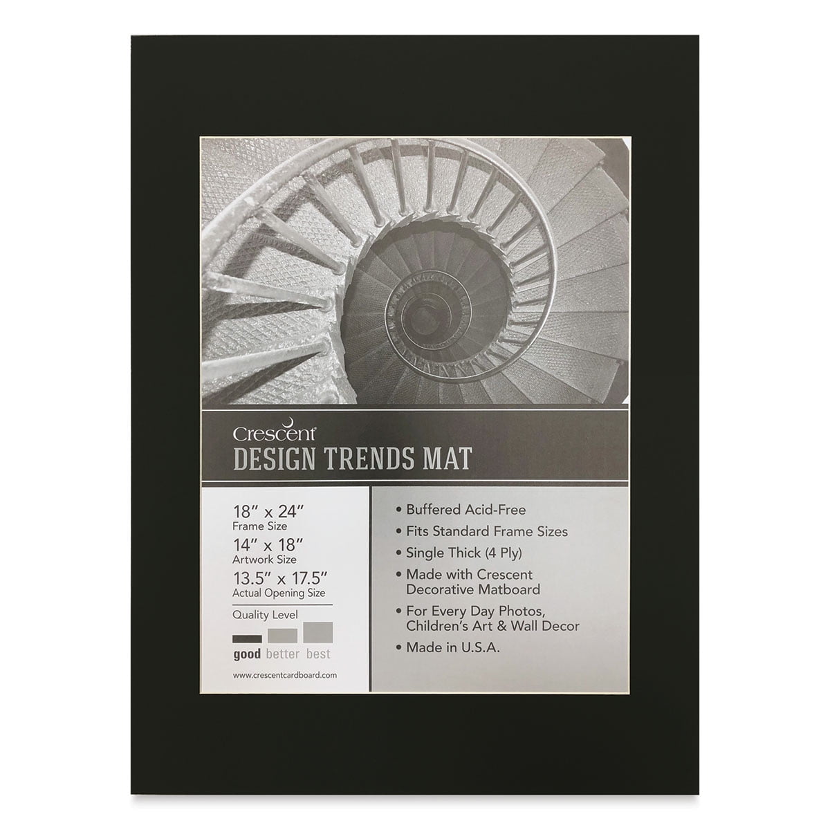 Crescent Pre-Cut Mat - Raven Black, 18" x 24" (13-1/2" x 17-1/2 ...