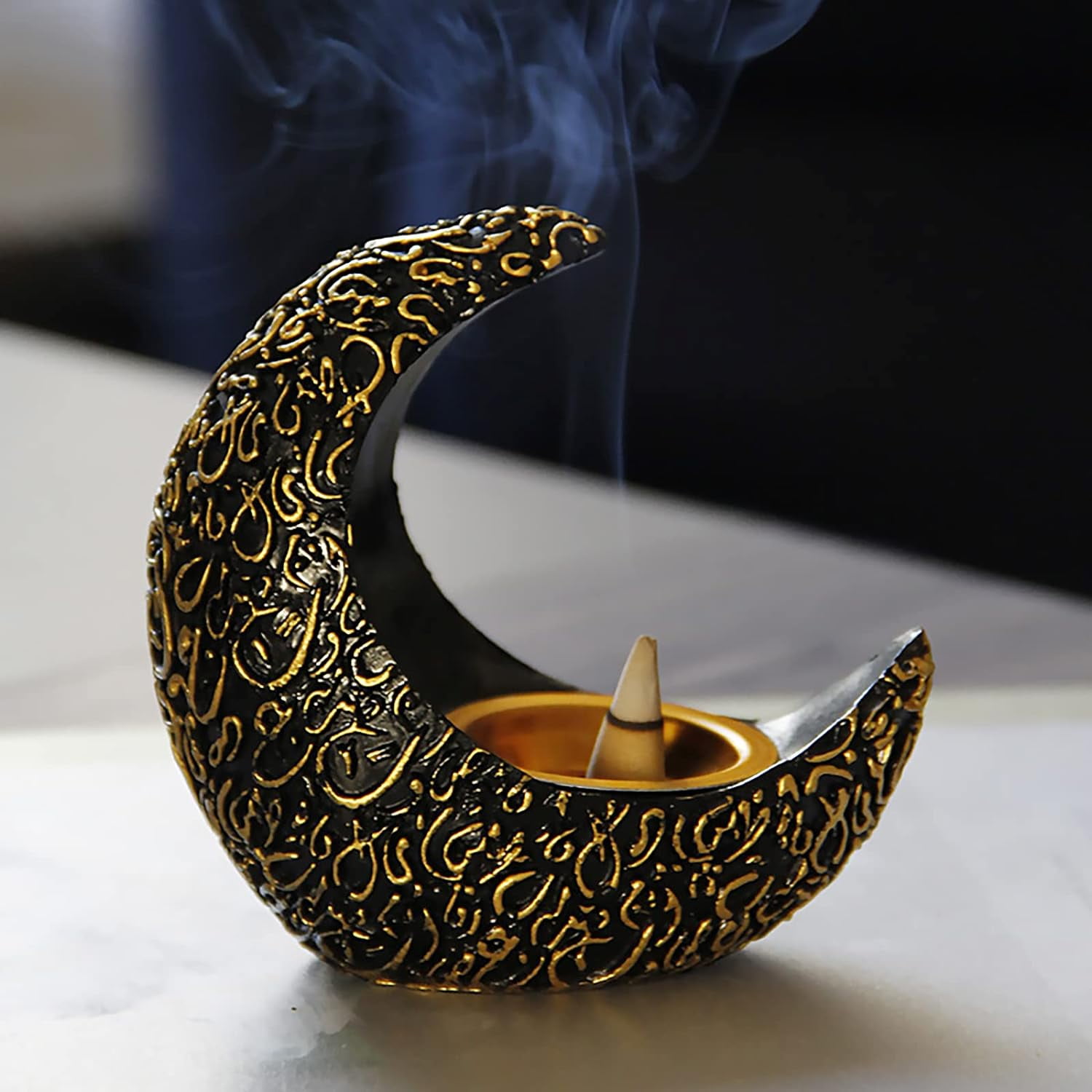 Crescent Resin Incense Burner Arab Ramadan Monthly Incense Holder EID ...