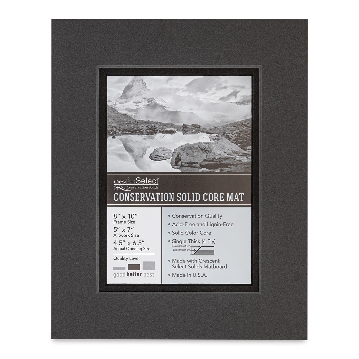 Crescent Select Conservation Solids Pre-Cut Double Mat - Dark Gray/Deep ...